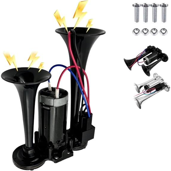 Train Air Horn for Truck Car,12/24V Universal Car Horns Kit with ...
