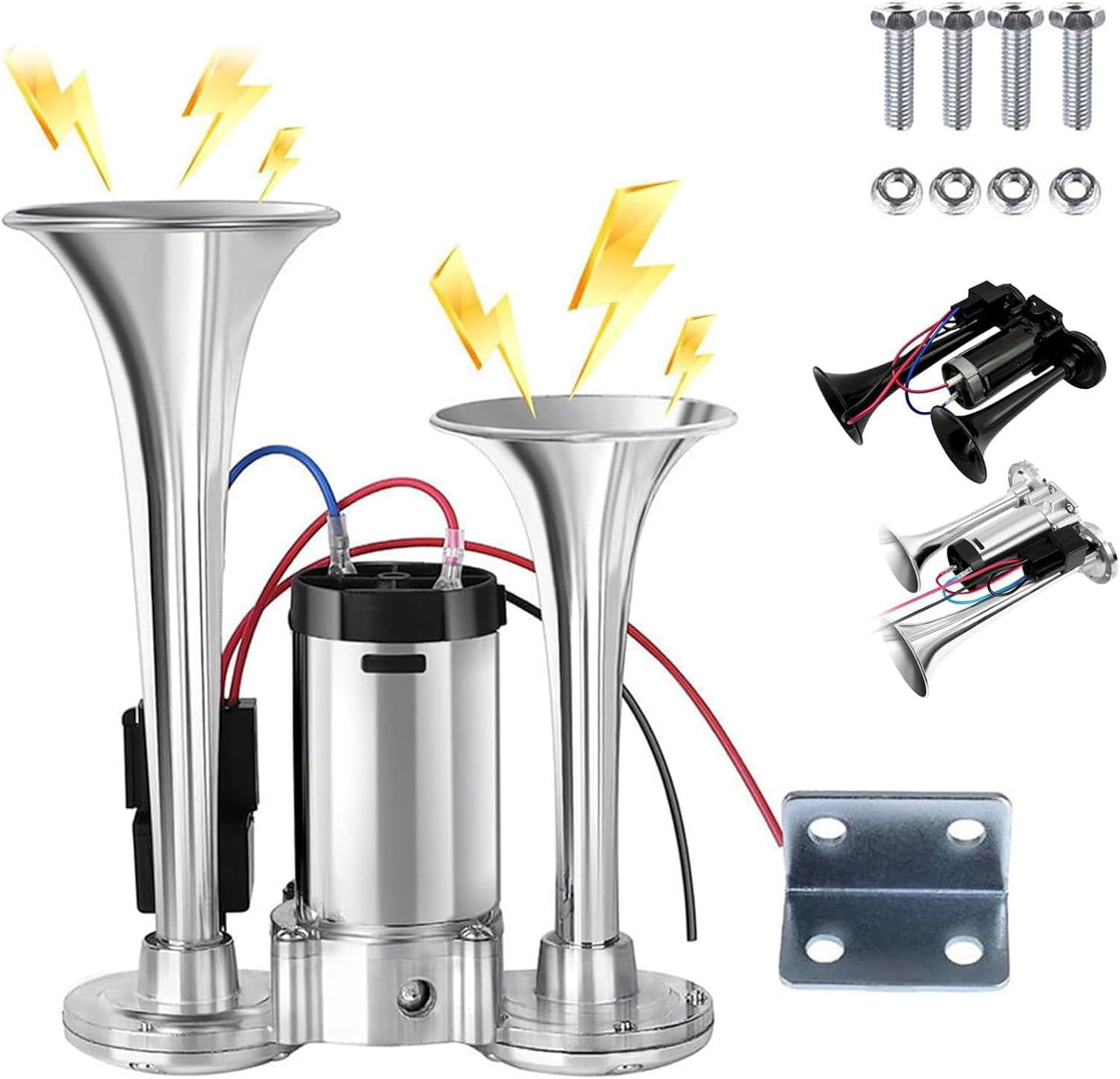 Train Air Horn for Truck Car,12/24V Universal Car Horns Kit with ...