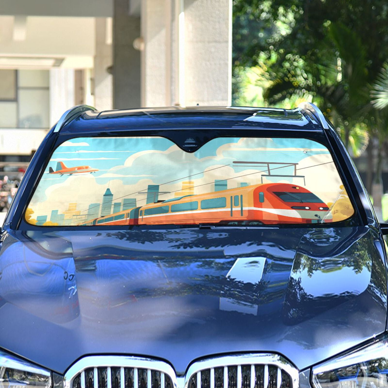 Train Airplane Sky Automotive Front Car Windshield Sun Shade Reflector ...
