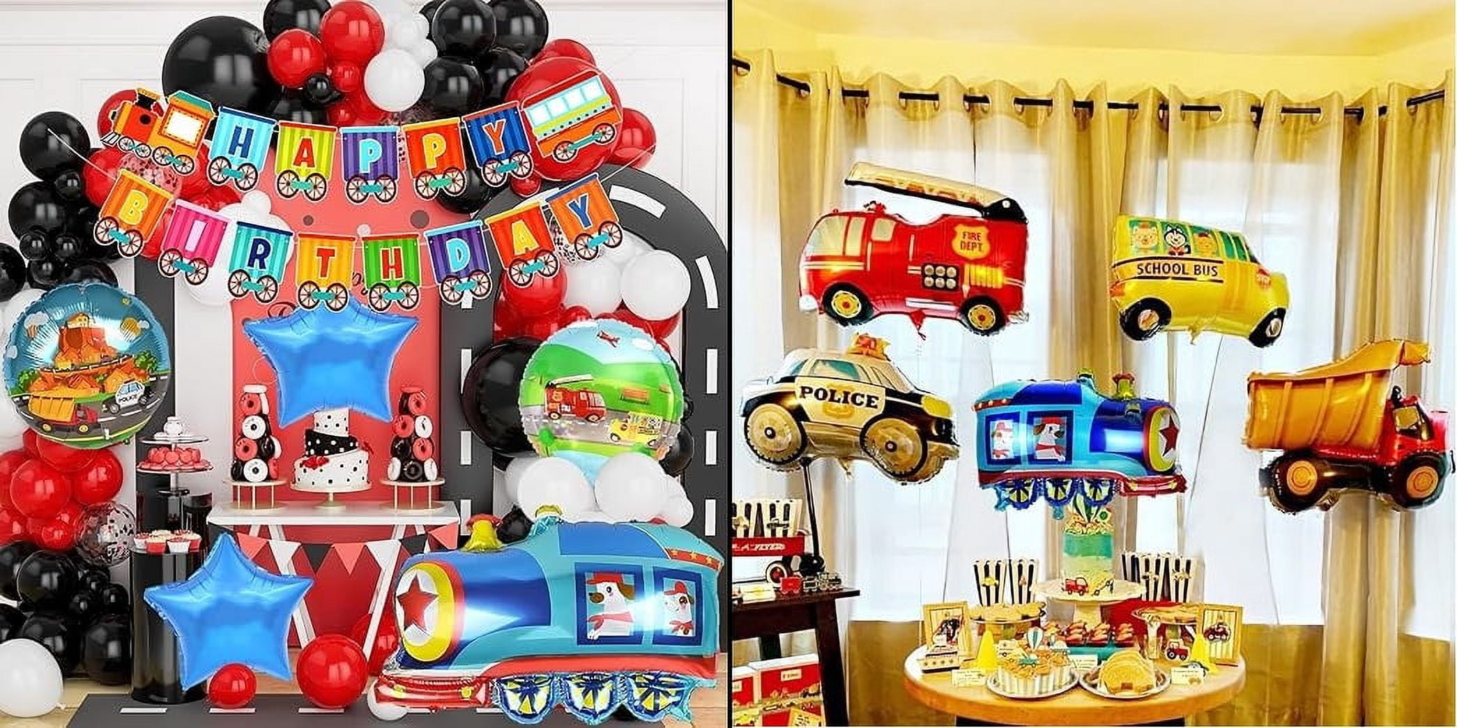 Train Balloons For Birthday Decorations Pack of 31 Pcs + Bus foil ...