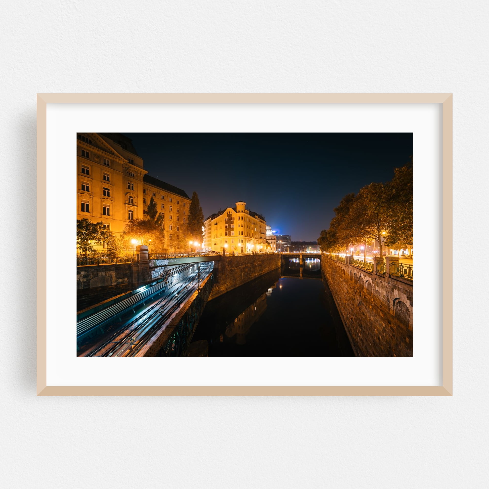Train Bridge Over Wienfluss - Vienna Austria Photography Nightlife ...