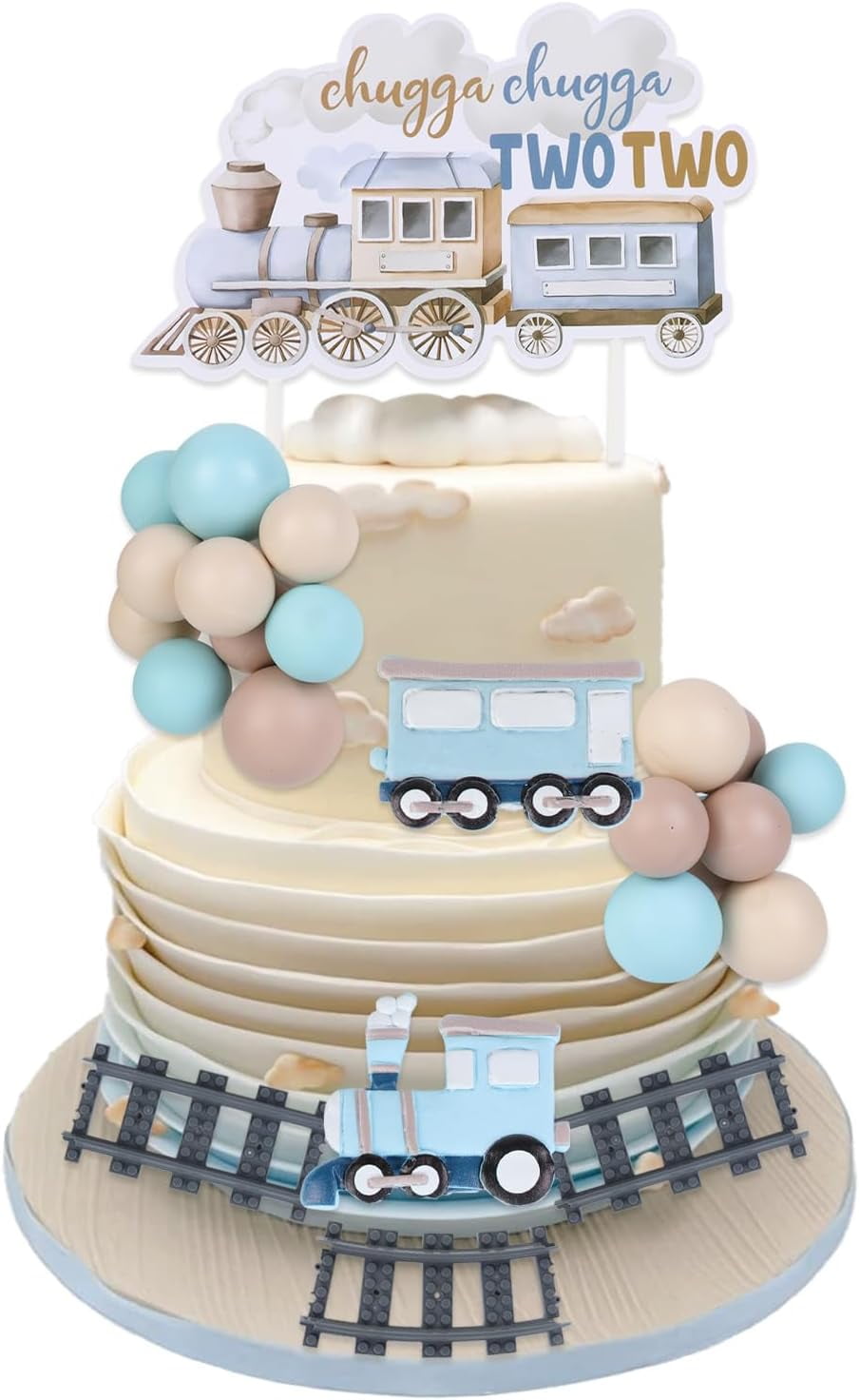 Train Cake Decorations for Boys, Vintage Retro Balls Train Carriage ...
