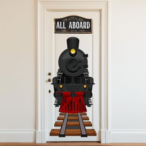 Train Classroom Door Decorating Kit 39 x 18 Inches Retro Train Bulletin ...