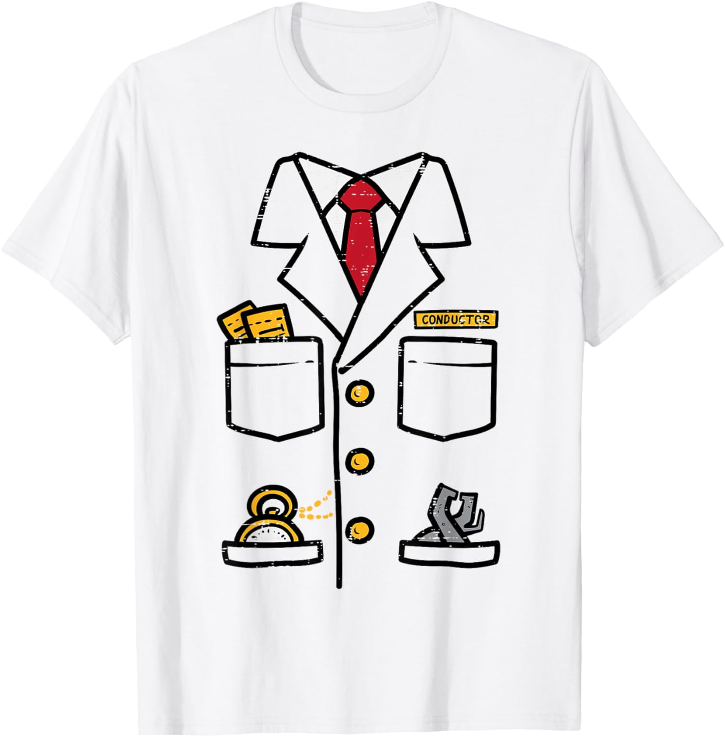 Train Conductor Costume Locomotive Railroad Men Boys Kids T-Shirt men ...