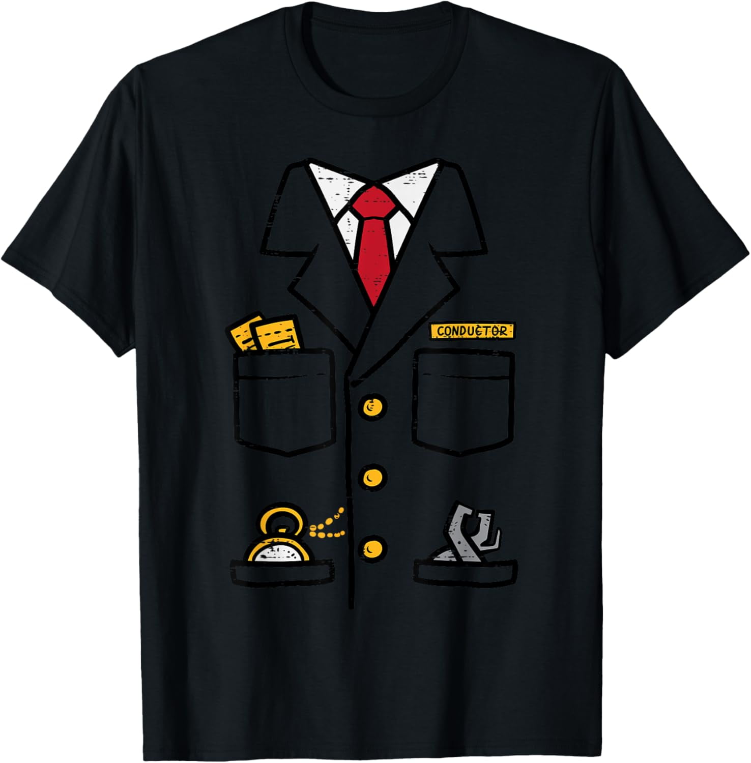 Train Conductor Costume Locomotive Railroad Men Boys Kids T-Shirt ...