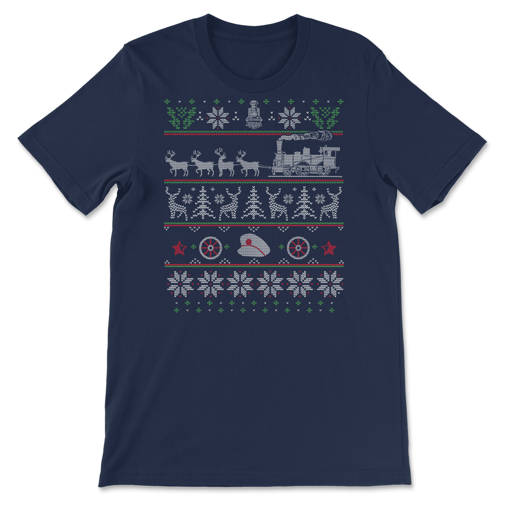 Train Conductor Locomotive Pulled by Reindeer Ugly Christmas - Walmart.com