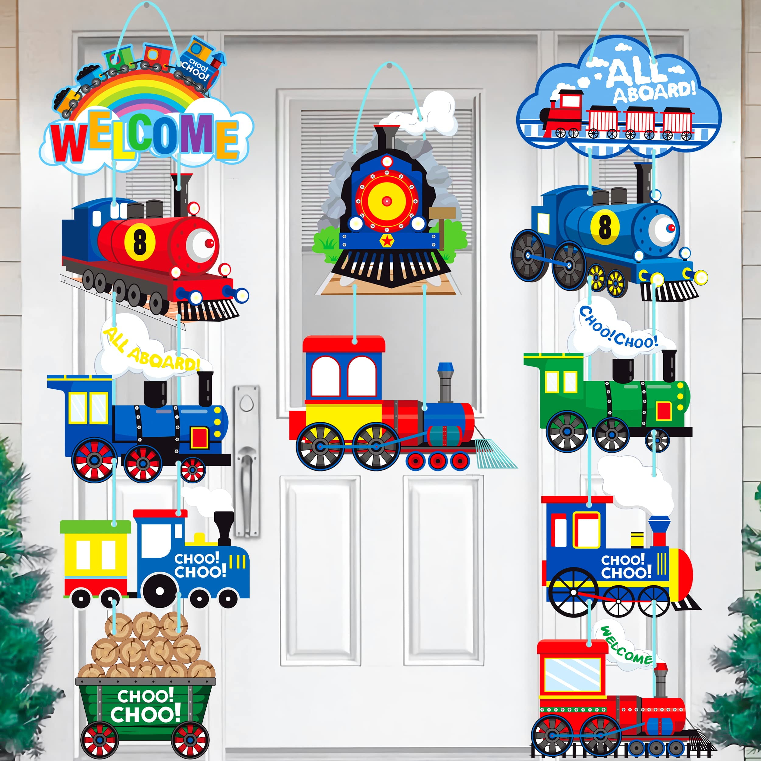 Train Crossing Theme Party Decorations Welcome Railroad Train Door ...