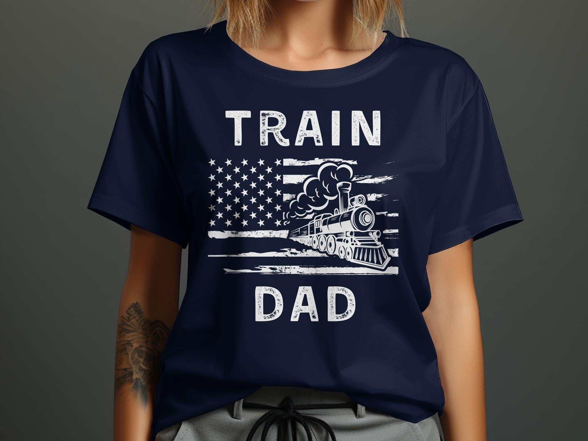 Train Dad Locomotive Tshirt, Fathers Day Gift, Tshirt for Men, Birthday ...