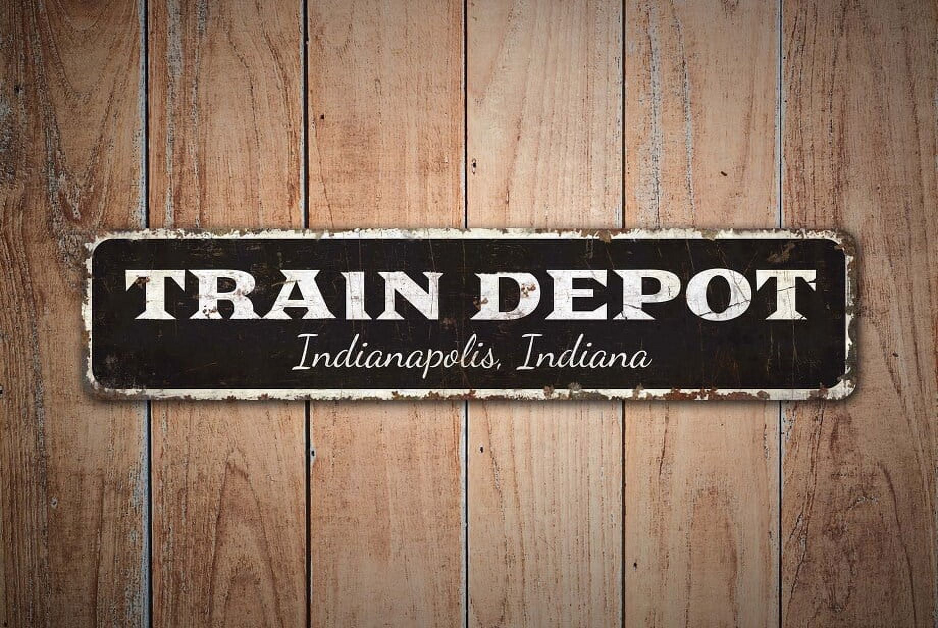 Train Depot Sign Train Depot Decor Train Terminal Sign Rail Station ...