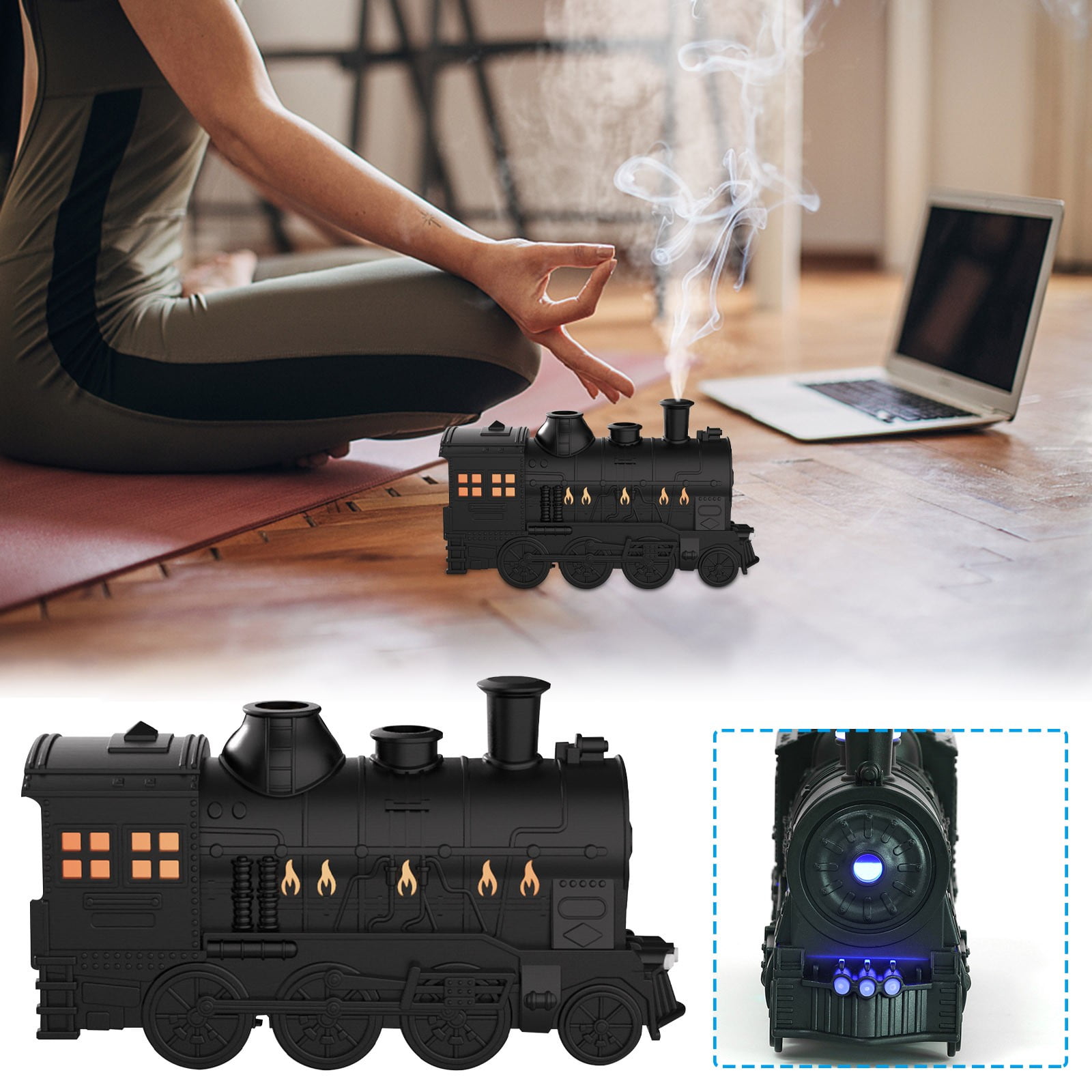 Train Diffuser 300ml, Aromatherapy Diffuser Cool Mist Aroma Train ...