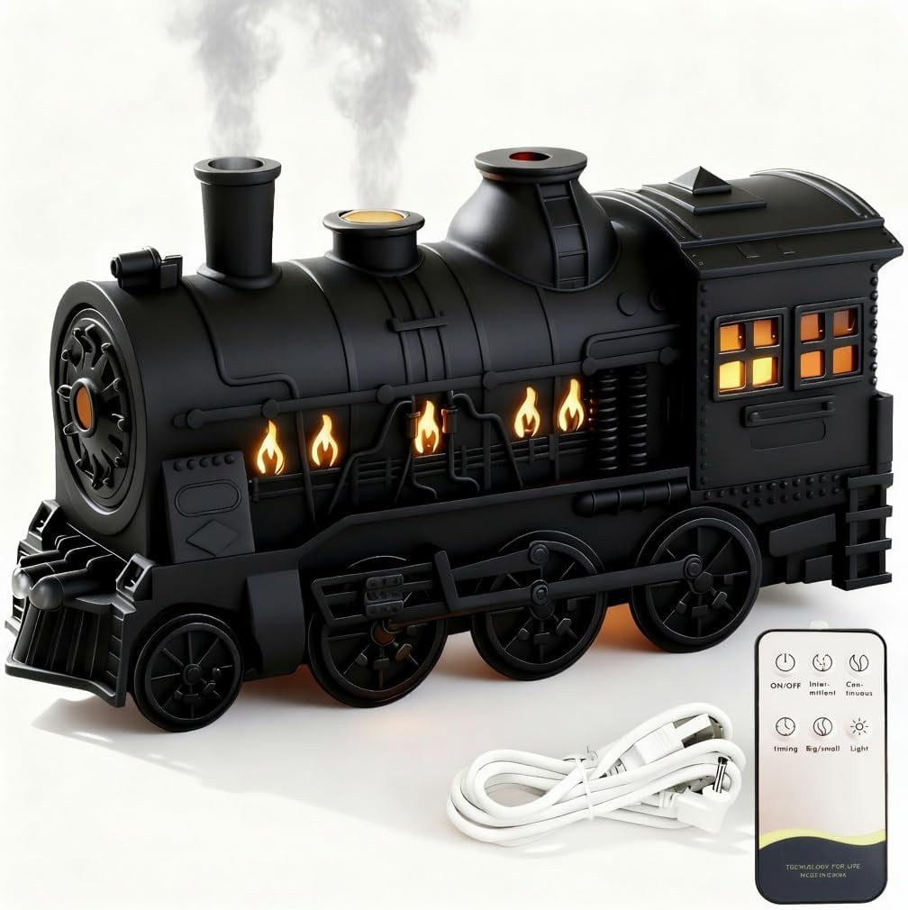 Train Diffuser, 300ml Vintage Steam Train Essential Oil Diffuser with ...