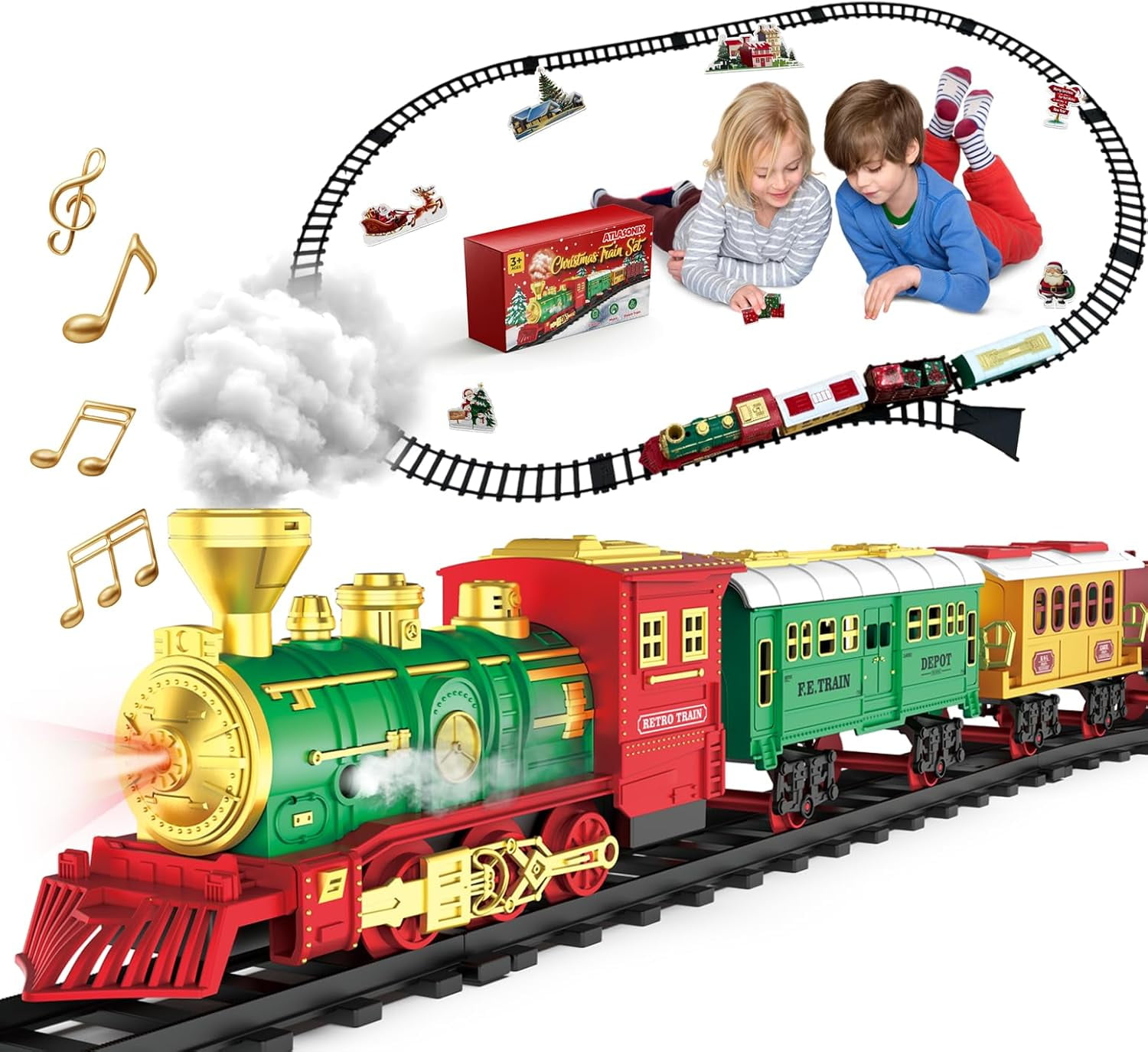 Train Express Set with Lights & Sounds - Electric Kids Train with Large ...