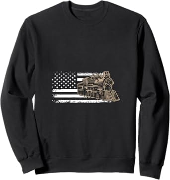 Train Flag Locomotive Train Sweatshirt - Walmart.com