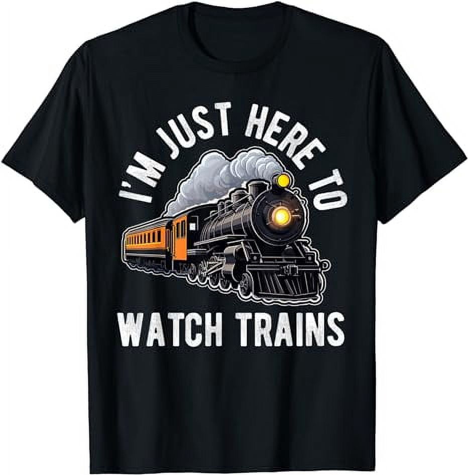 Train For Adult Men Boys Railroad Conductor Locomotive Train T-Shirt ...