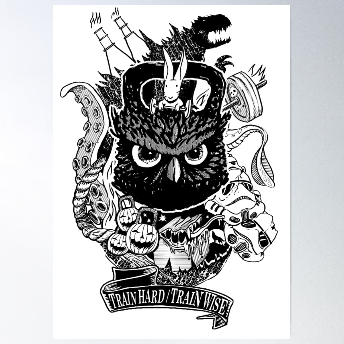 Train Hard, Train Wise Poster Wall Art, Modern Wall Decor For Living Room Bedroom, 24x36 ...