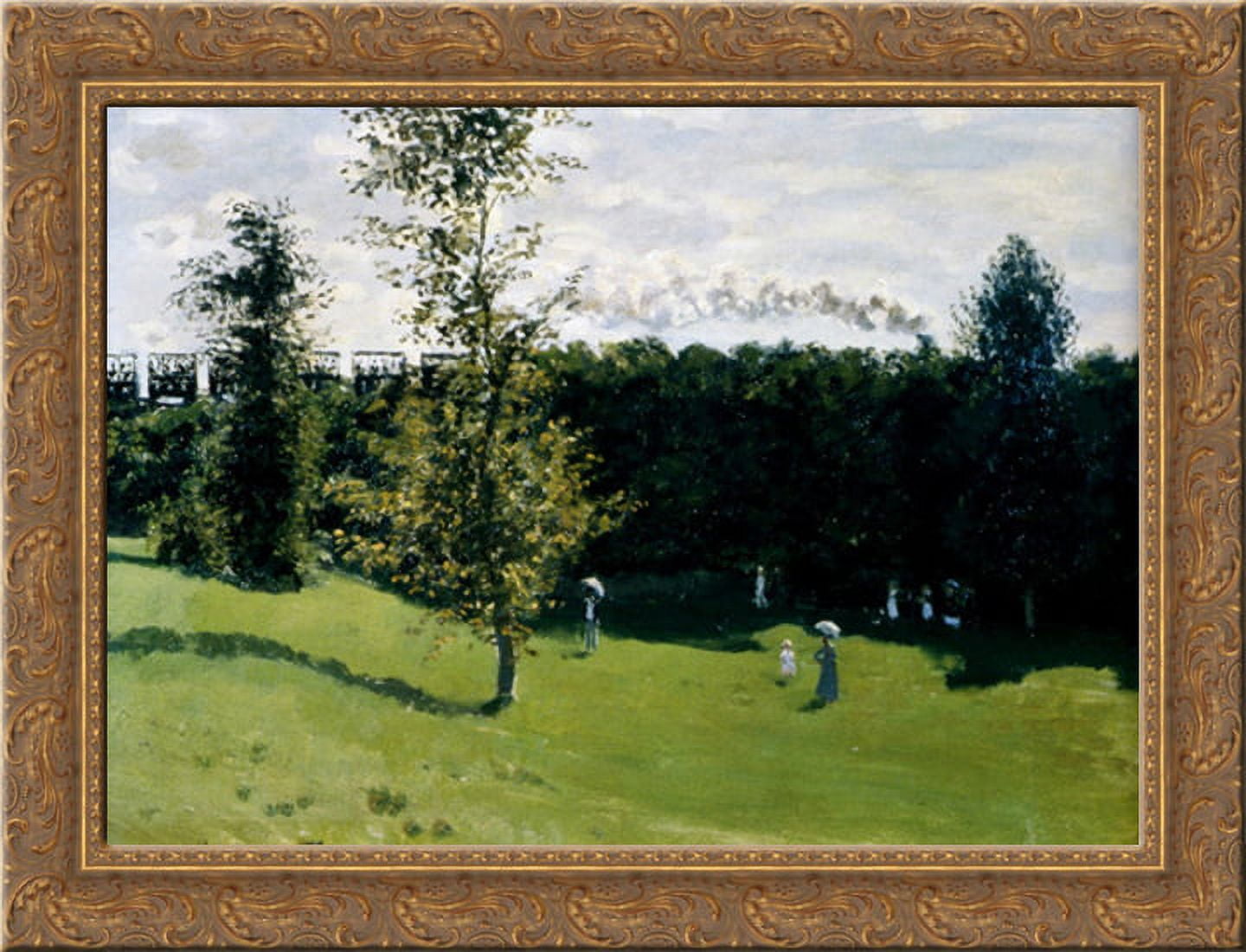 Train In The Country 24x20 Gold Ornate Wood Framed Canvas Art by Monet ...