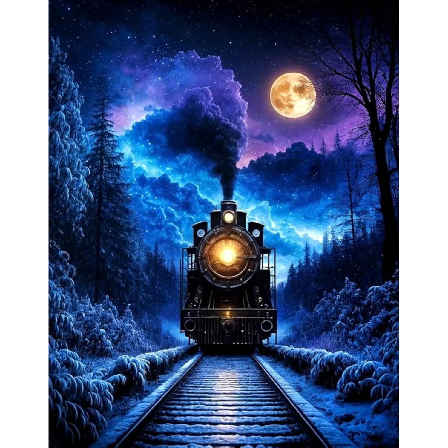 Train Landscape Puzzles for Adults,Winter Train Jigsaw Puzzles 1000 ...