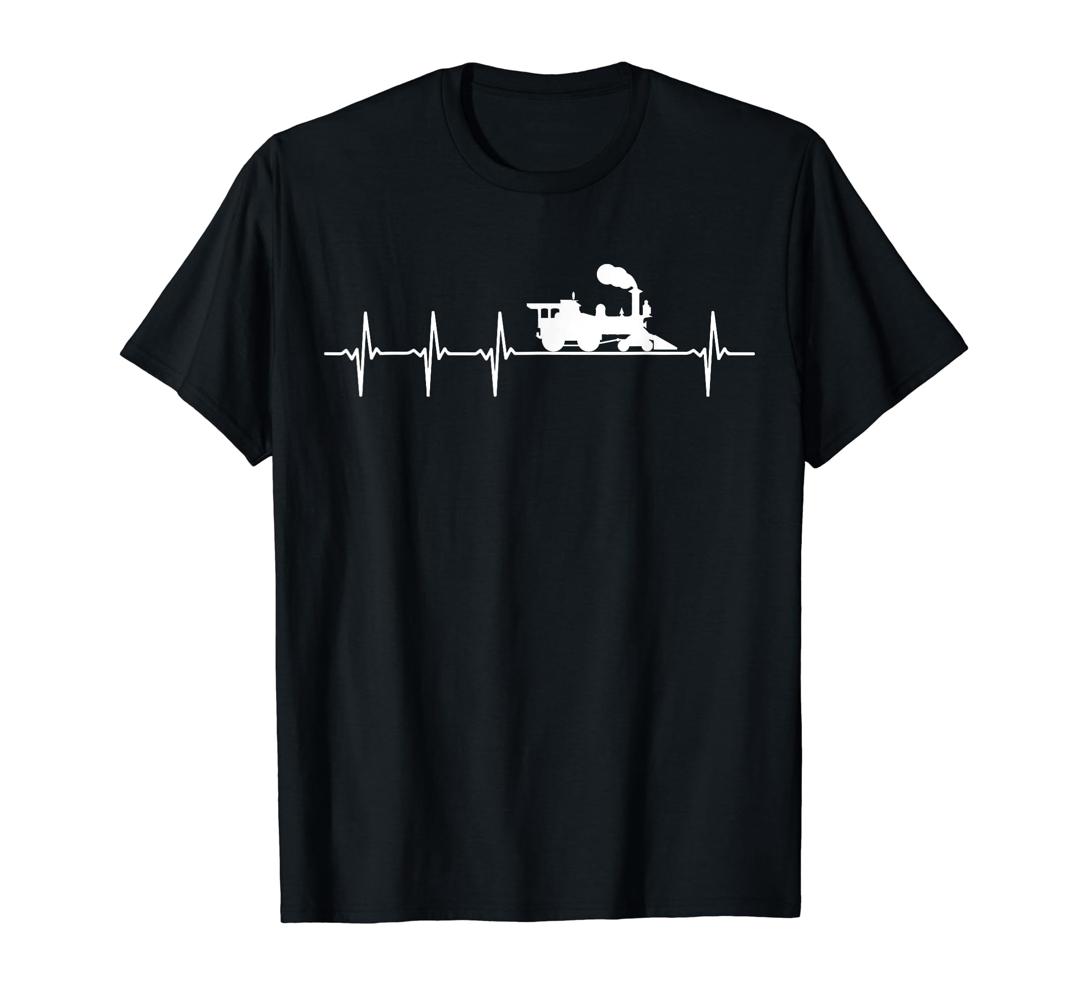 Train Locomotive Fans Heartbeat Pulse RailRoader Lover Gift T-Shirt ...