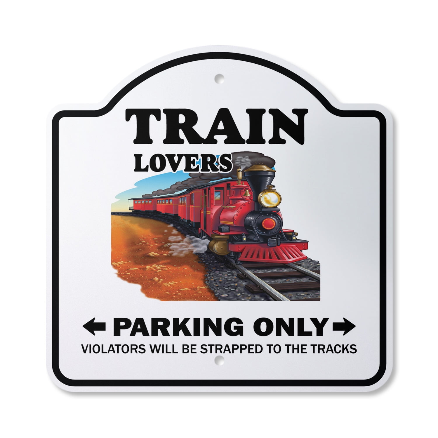 Train Lovers Parking 10” x 10” Sign | Indoor/Outdoor Plastic ...