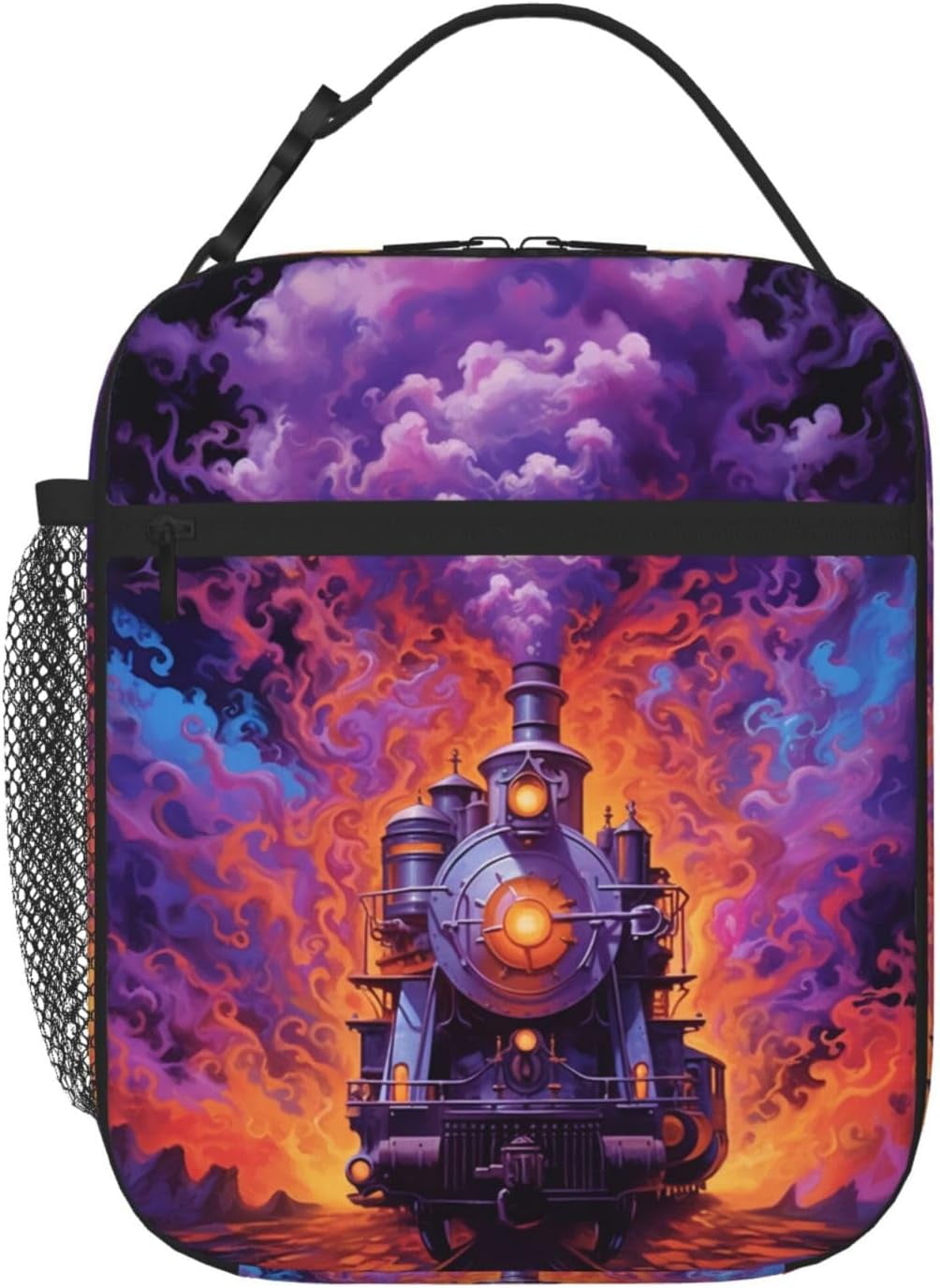 Train Lunch Box Steam Train Lunch Bag, Insulated Polyester Lunch Tote ...