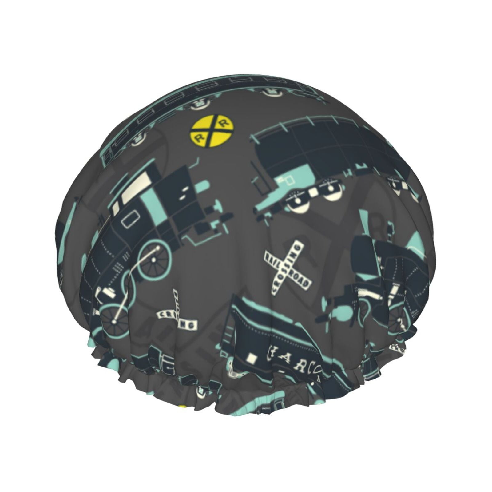 Train Pattern funny Shower Cap, Double Layers Shower Cap Rreusable ...