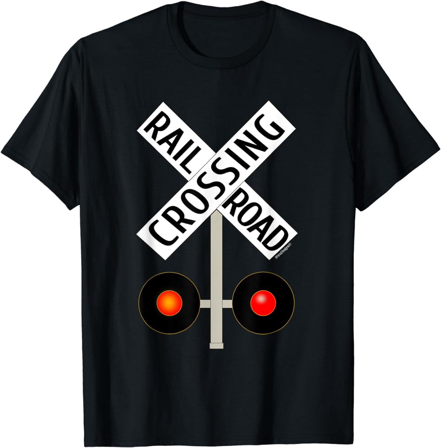 Train Railroad Crossing with Lights road sign T-shirt - Walmart.com