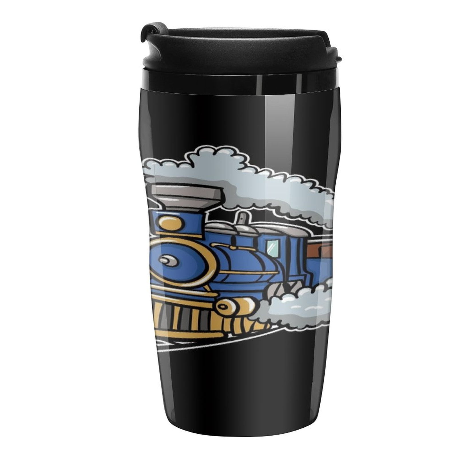Train Railroad Double Walled Coffee Cup Plastic Water Bottle Tumblers ...