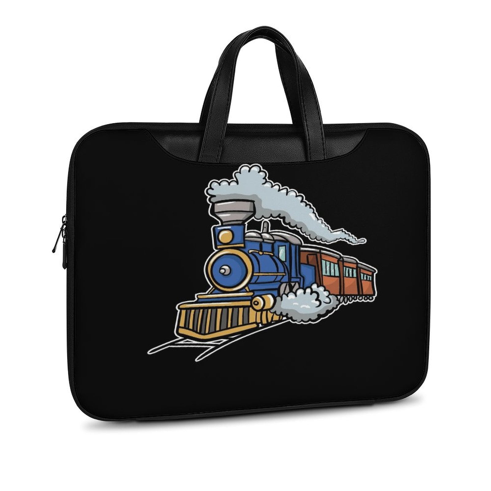 Train Railroad PU Leather Laptop Bag Women Man Office Notebook Travel ...