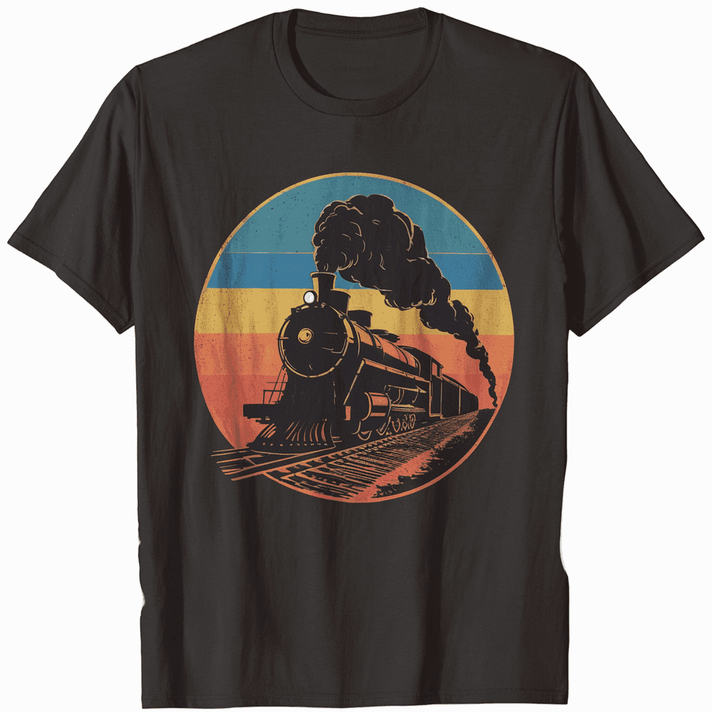 Train Railroad Vintage Retro Locomotive Old Model T-Shirt - Walmart.com