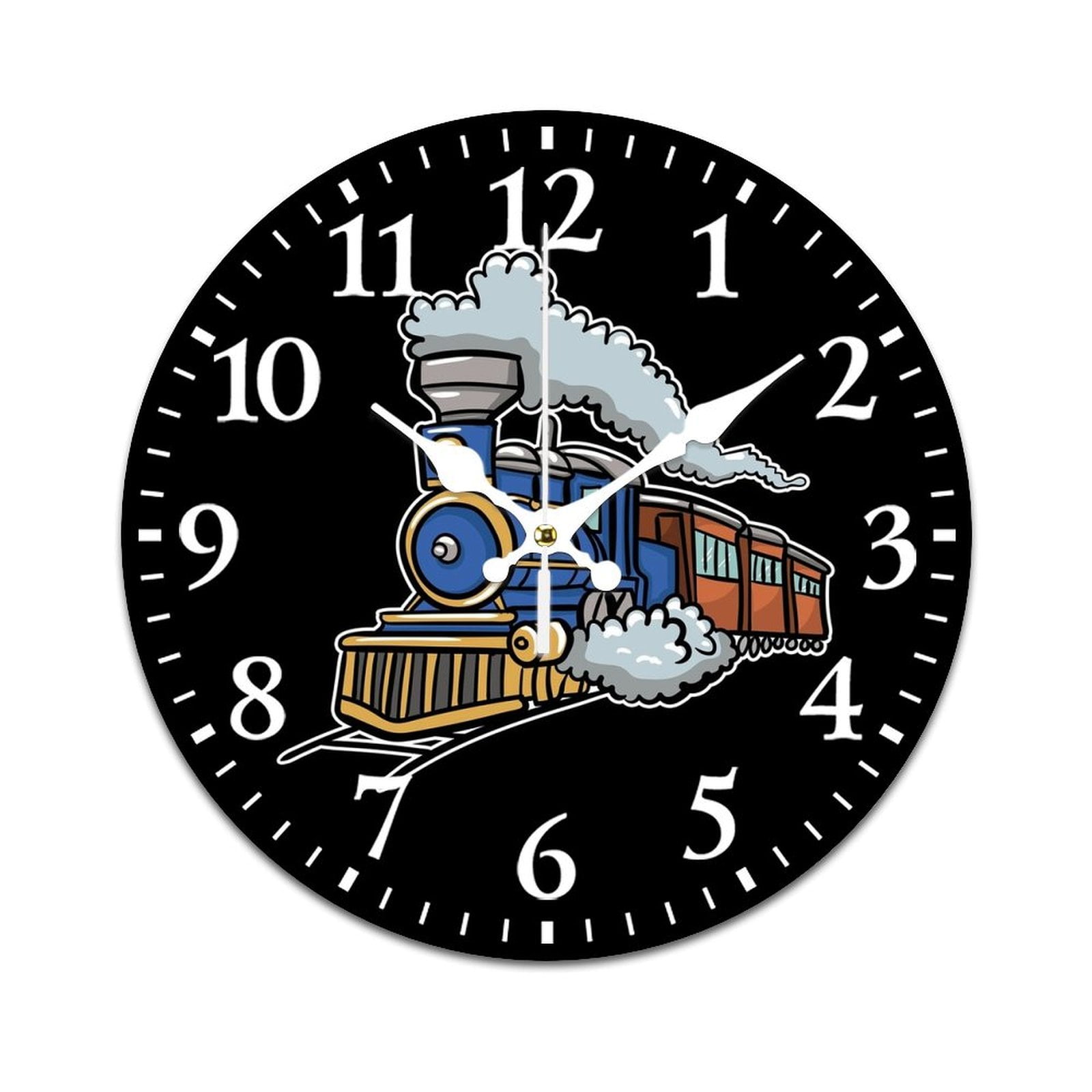Train Railroad Wall Clock Modern Design Clocks Wall Hanging Home Office ...