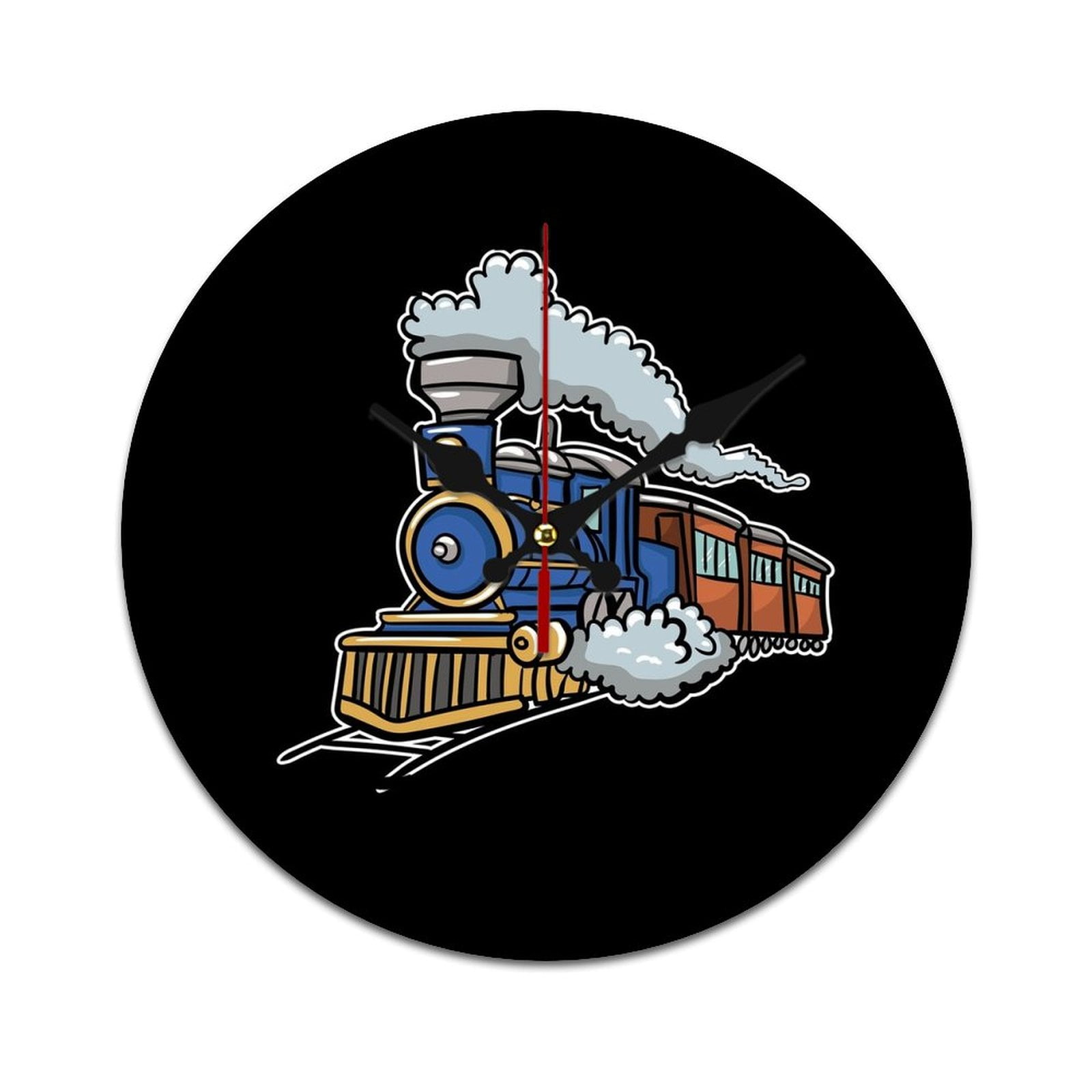 Train Railroad Wall Clock Modern Design Clocks Wall Hanging Home Office ...