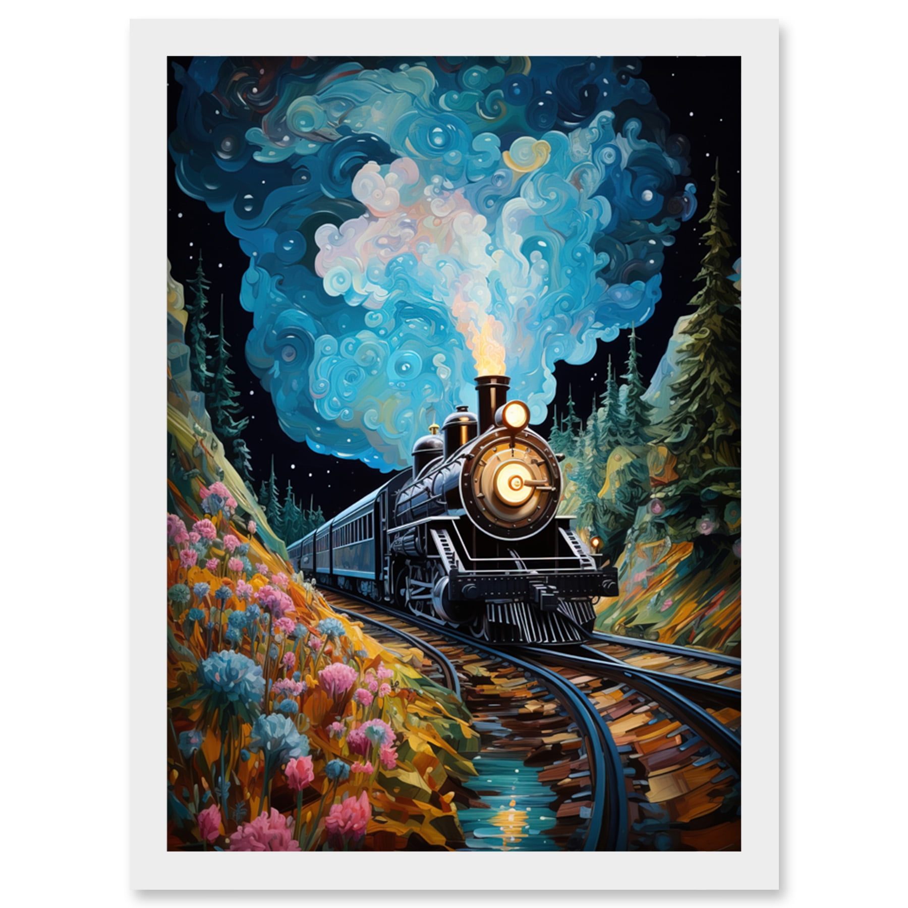 Train Ride to Imagination Land Conceptual Art Oil Painting Dream ...