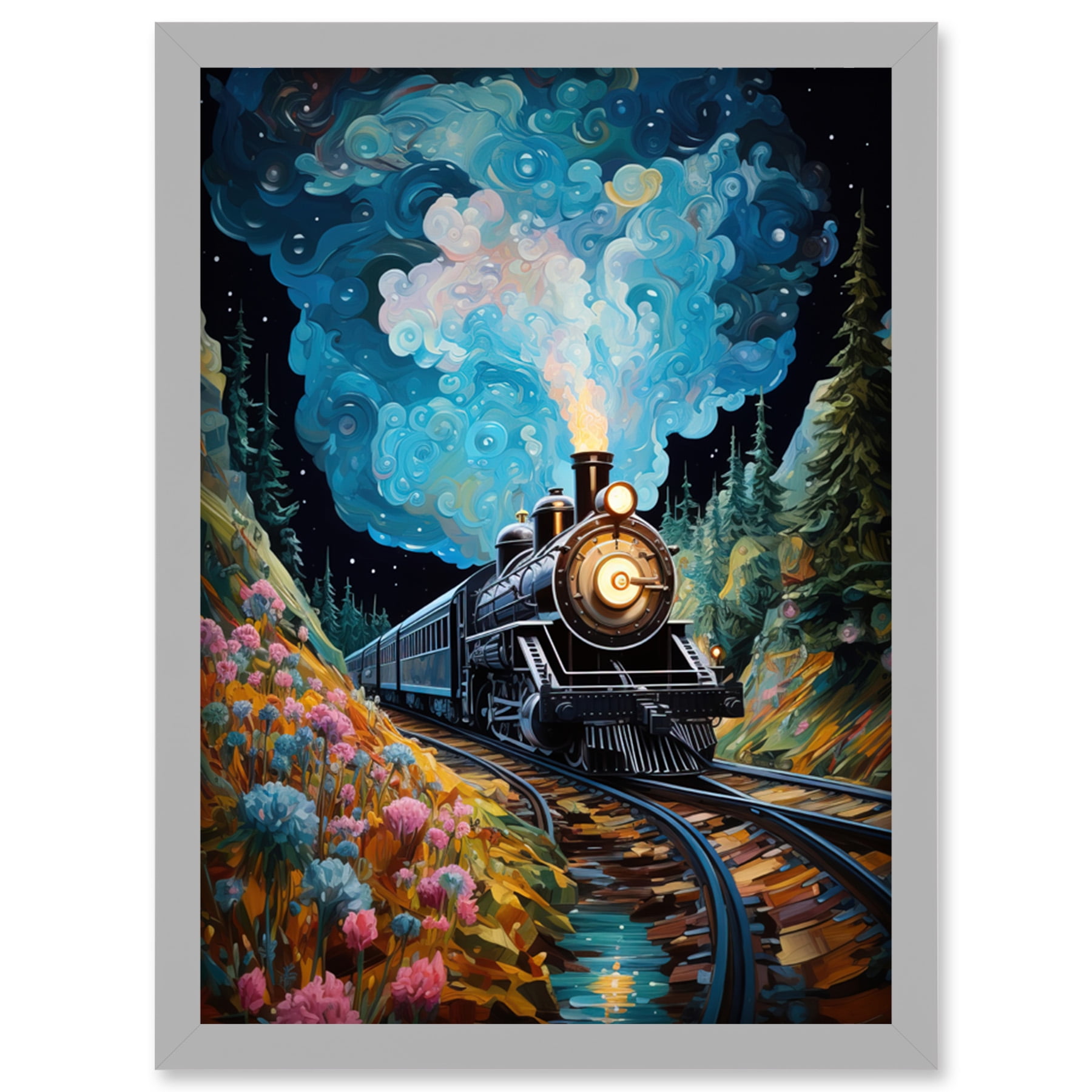 Train Ride to Imagination Land Conceptual Art Oil Painting Dream ...