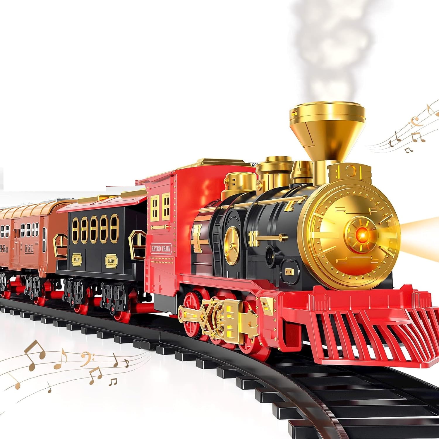 Train Set for Kids Toddlers 3-5, Train with Steam Engine, Cargo Car and ...