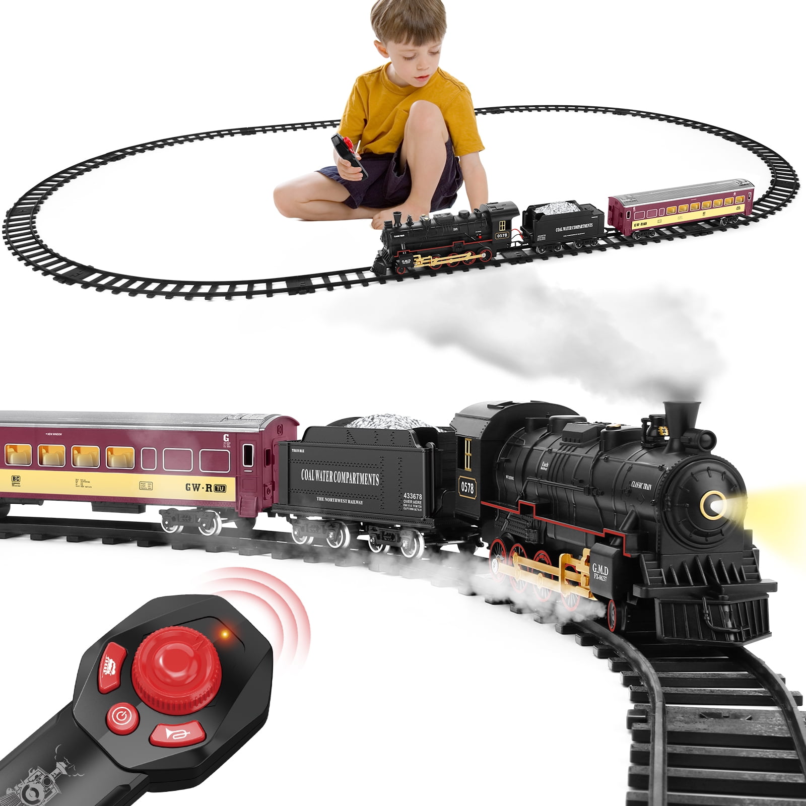 Train Set Remote Control Locomotive Engine Train Track Electric Railway ... Train Set Remote Control Locomotive Engine Train Track Electric Railway ...