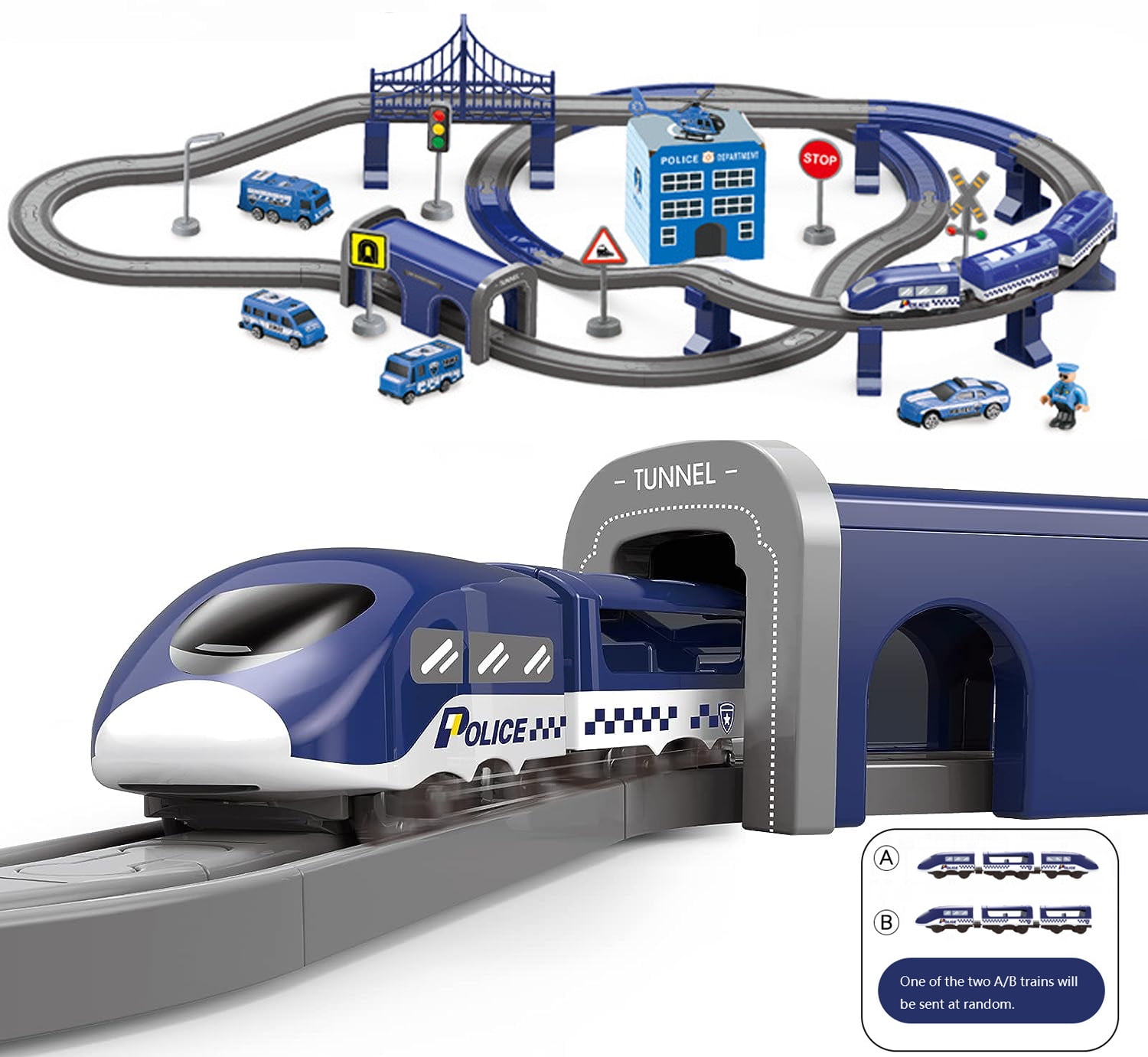 Train Set Toys for Boys 4-6, 92 Pcs Train Set with Tracks Train and ...