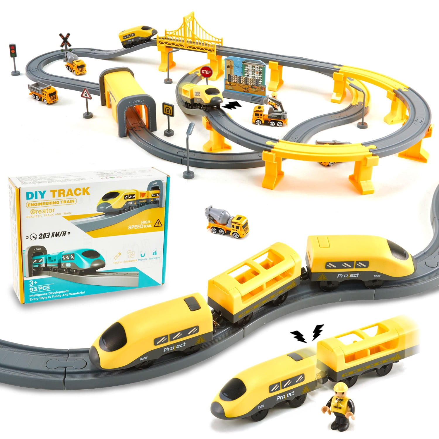 92pcs Electric Train & Track Set for Kids, 3-6 Years, Boys & Girls ...