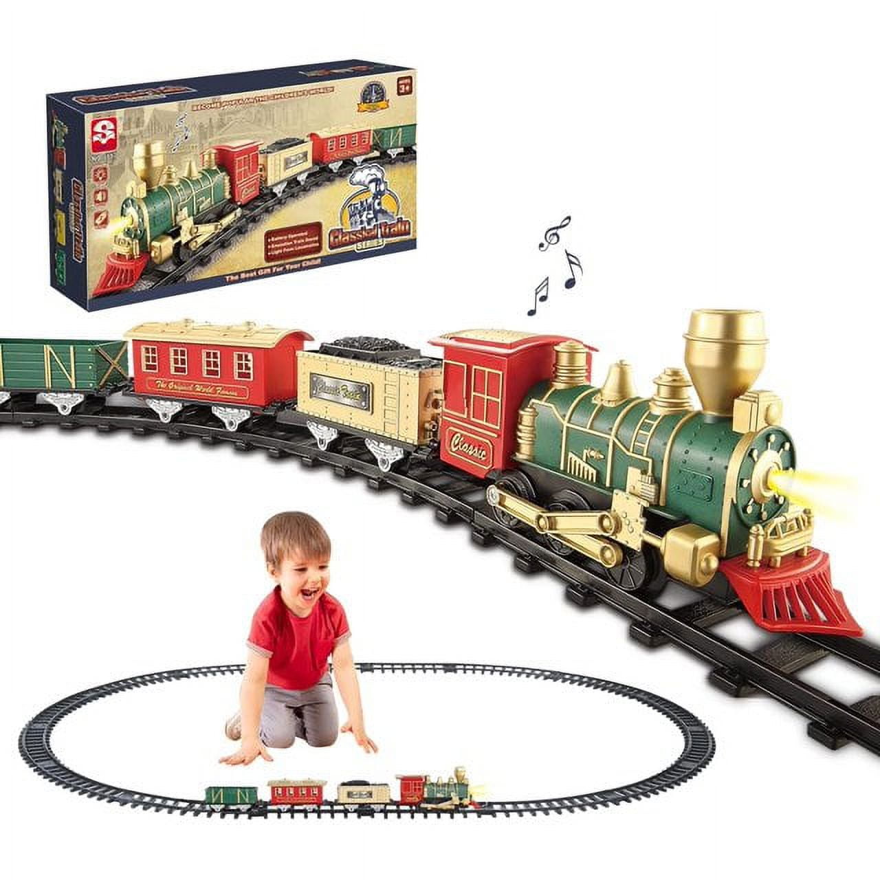 Train Set Toys for Kids, Toy Train Track Locomotive Engine Battery ...