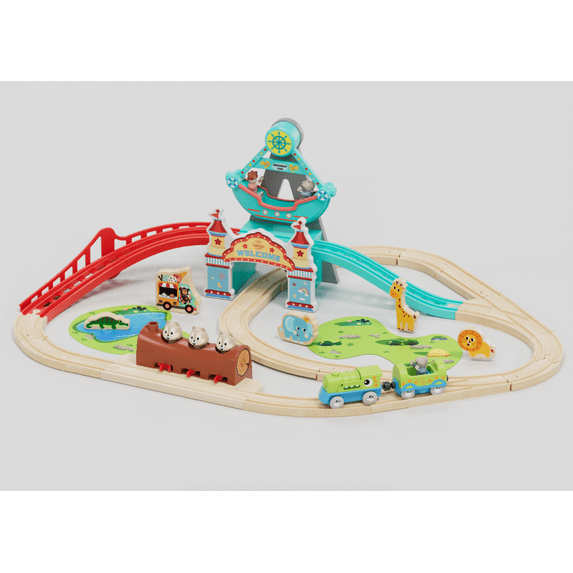 Train Set, Wooden Train Set for Kids, Train Toy for Girls Boys 2 3 4 5 ...