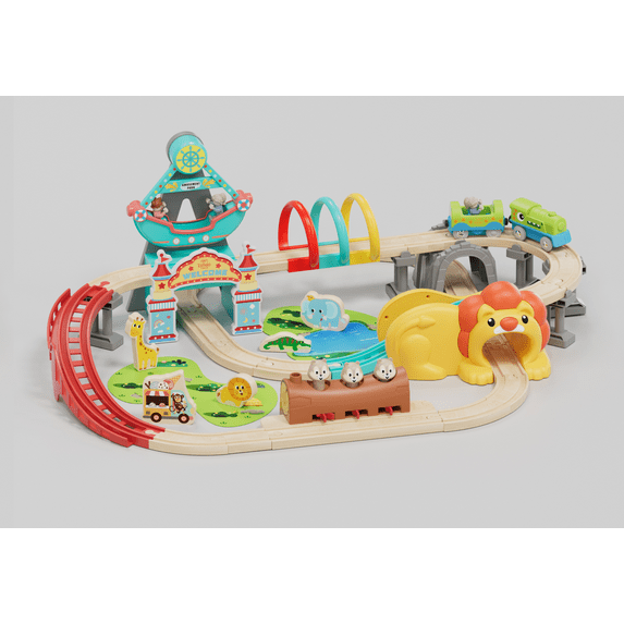 Train Set, Wooden Train Set for Kids, Train Toy for Girls Boys 2 3 4 5 ...