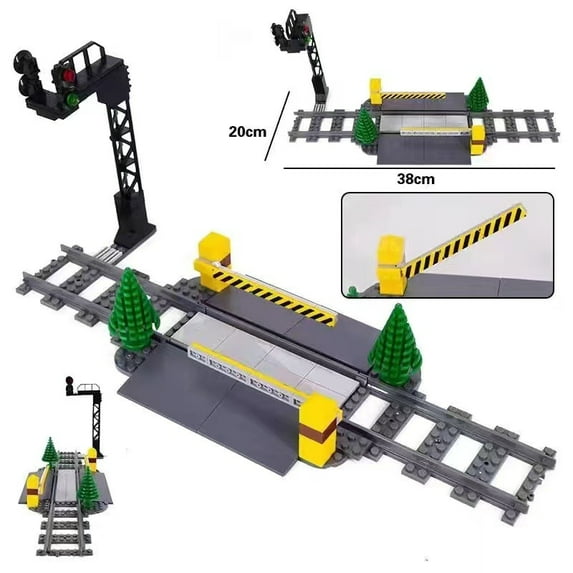 Train Station Bridge Brick Signs Model City Train Tracks Trein Track ...