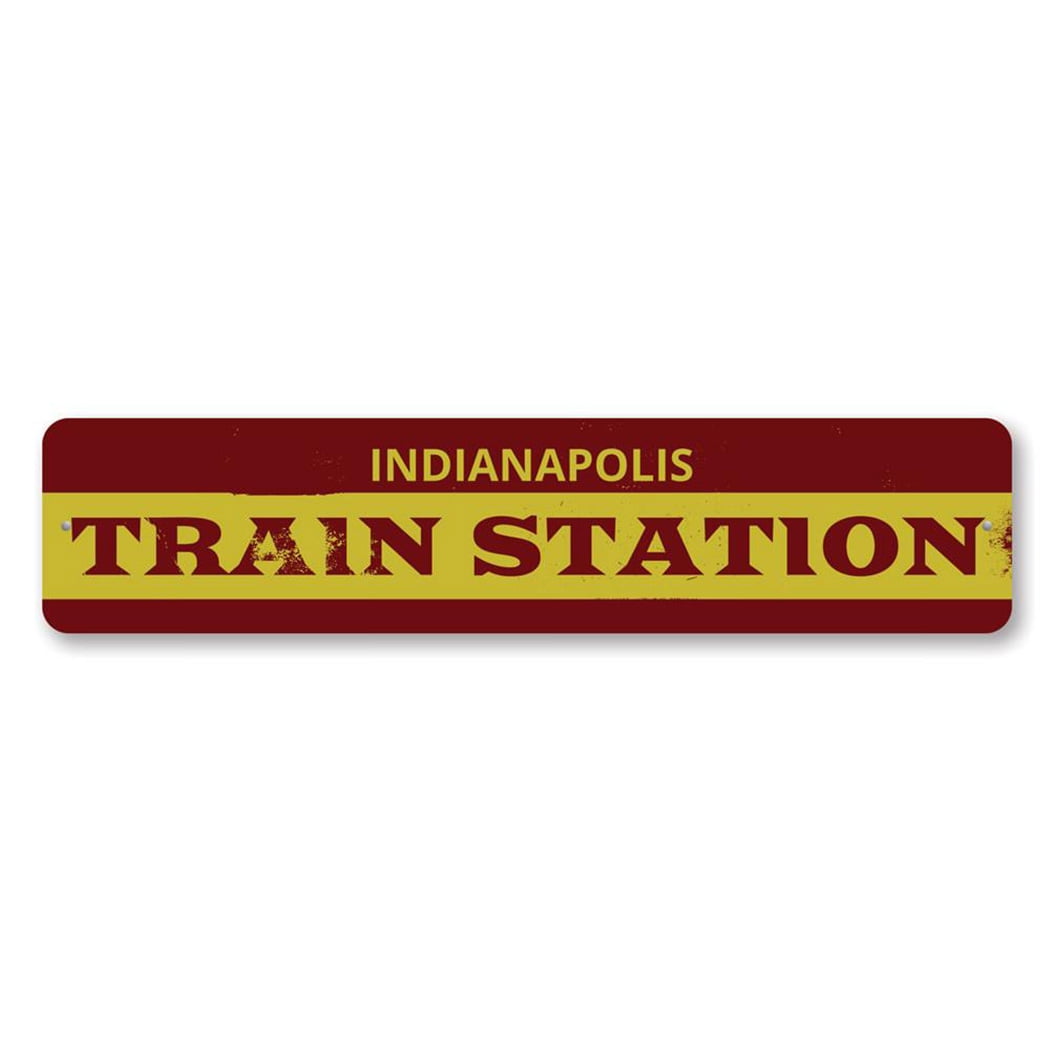 Train Station City Sign, Train Lover Man Cave Sign, Train Station Decor ...