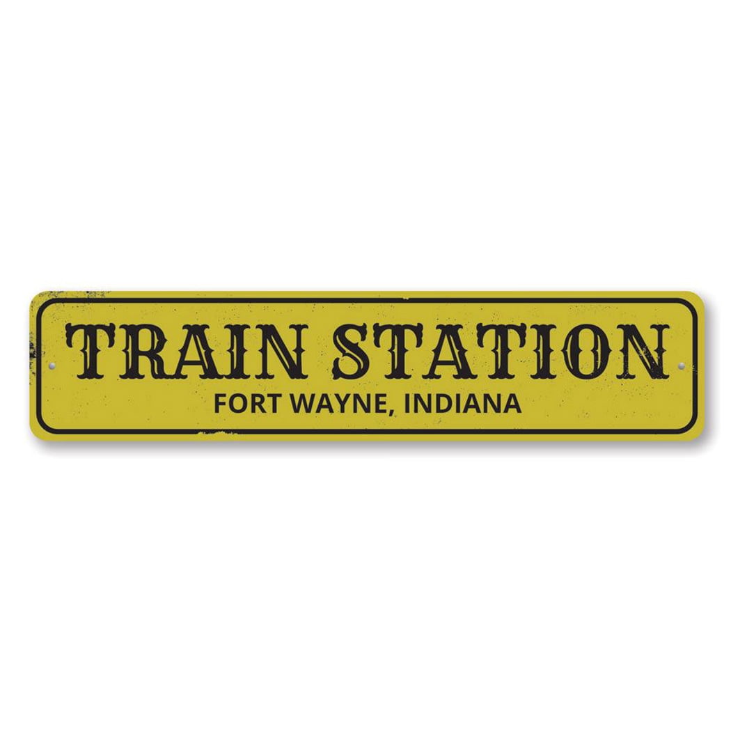 Train Station City State Sign, Man Cave Sign, Custom Train Station ...