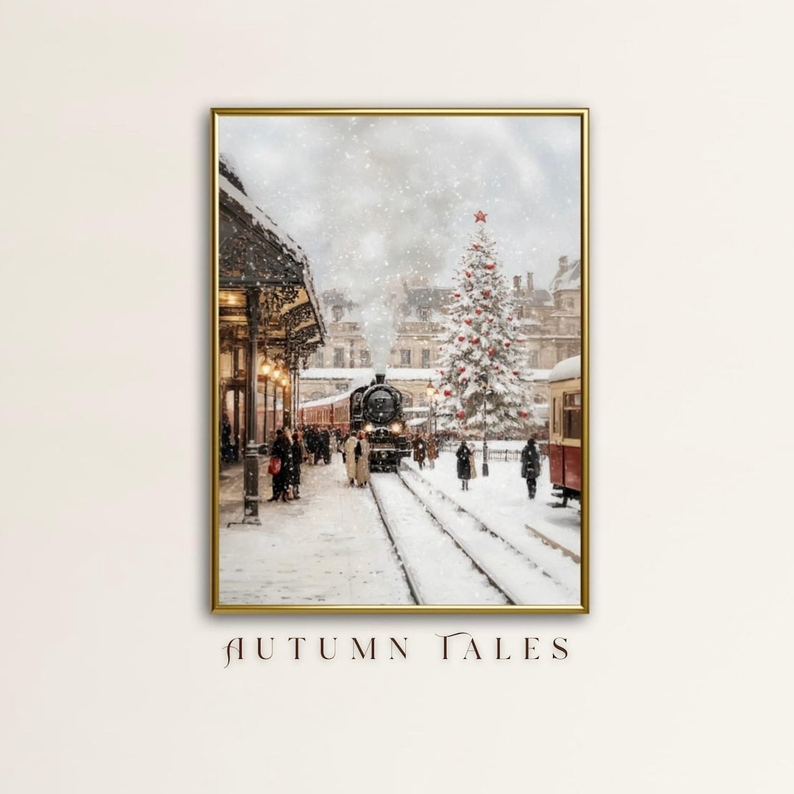 Train Station Poster Wall Art Winter Print Orient Express In Snow ...