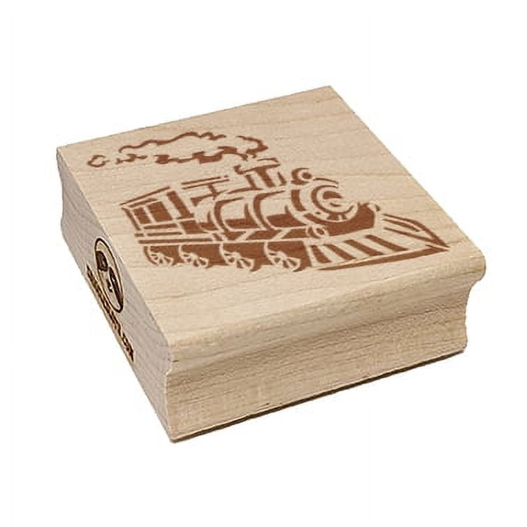 Train Steam Engine Locomotive Transportation Vehicle Square Rubber ...