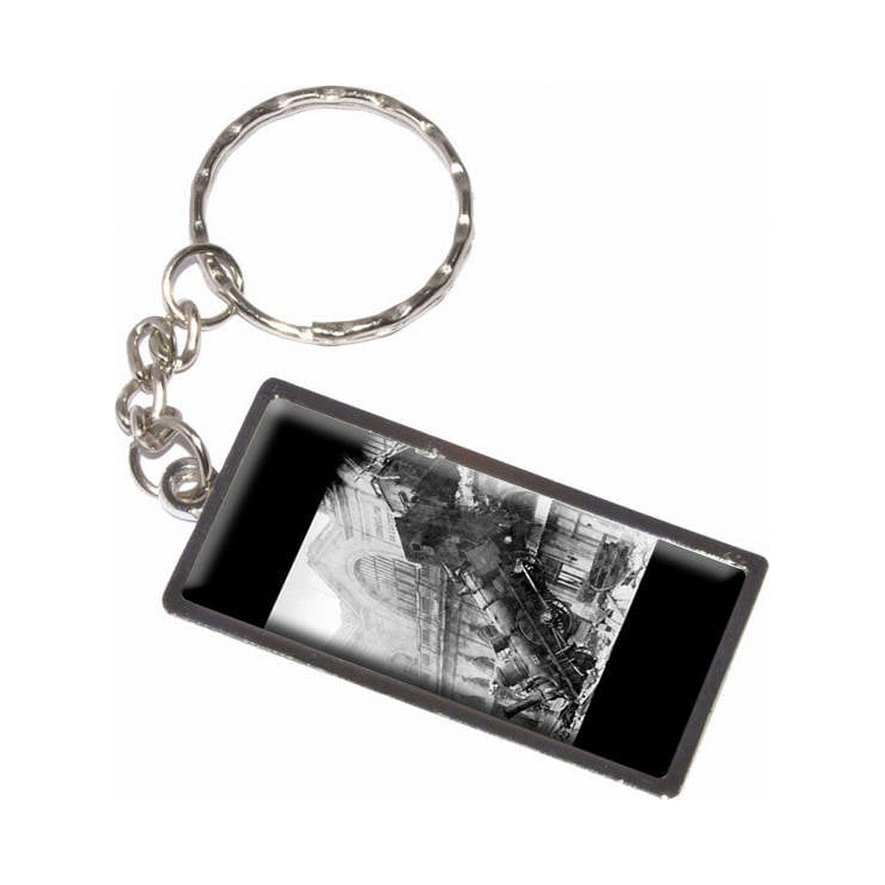 Train Steam Locomotive Wreck Building At Montparnasse Keychain Key ...