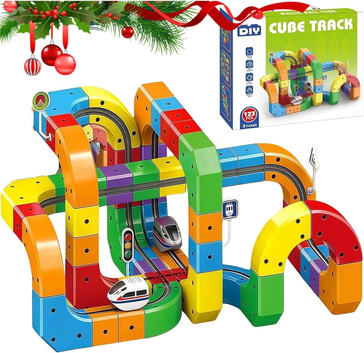 Train Track Fusion Set, 2026 51/81/123Pcs 3D Infinity Train Routes with ...