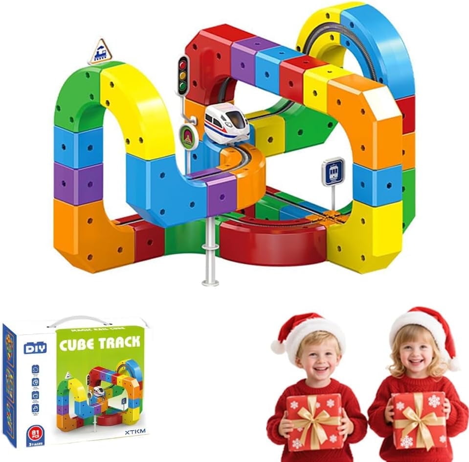 Train Track Fusion Set, 2026 81Pcs 3D Infinity Train Routes with Mix ...