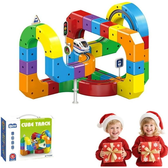 Train Track Fusion Set, 2026 81Pcs 3D Infinity Train Routes with Mix ...