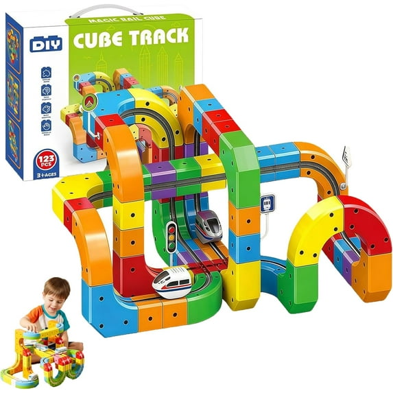Train Track Fusion Set, 2026 New Flexible 3D Magnetic Tracks Car Toys ...